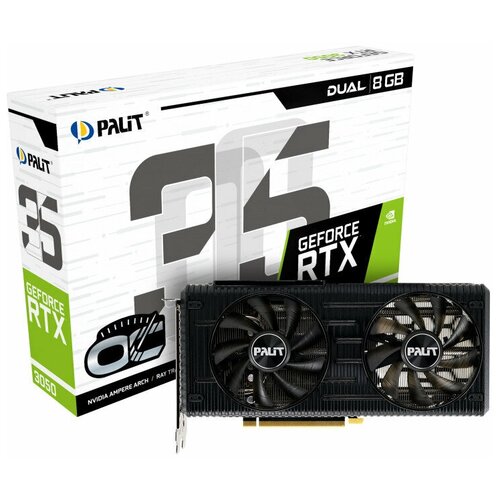 Видеокарта Palit GeForce RTX 3050 8 ГБ (Dual OC NE63050018P1-1070D)