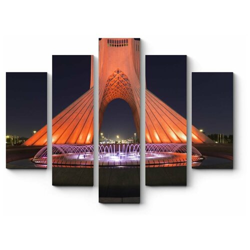 Модульная картина Ночной вид на башню свободы в Тегеране95x76