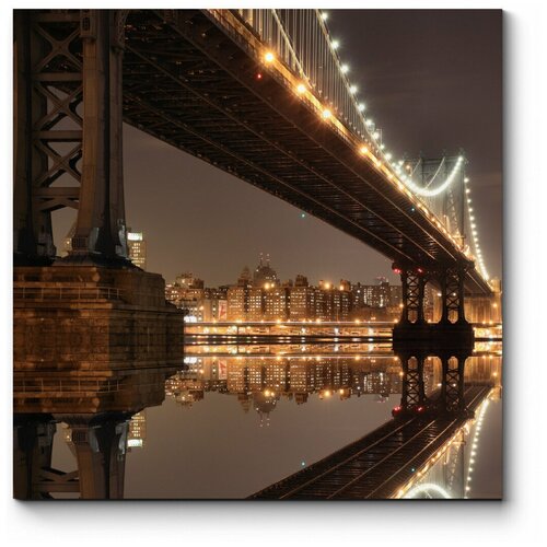 Модульная картина Ночной вид на Нью-Йорк 30x30