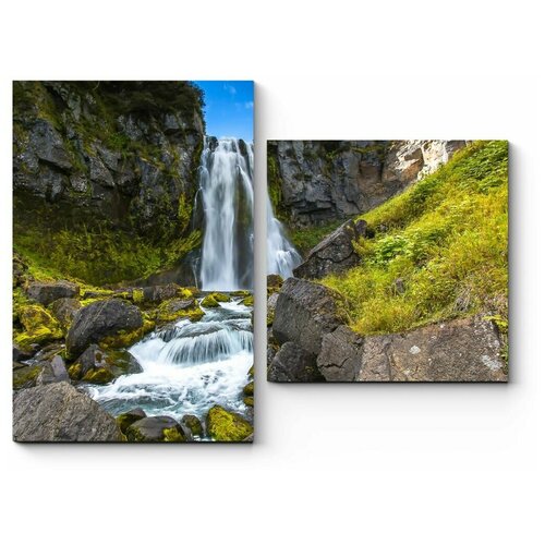 Модульная картина Горный водопад 100x75