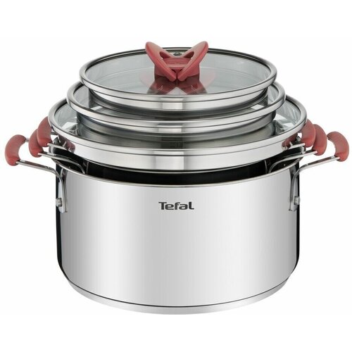 Набор кастрюль Tefal Opti'Space G720S674 6 пр. серебристый 6 4.37 кг