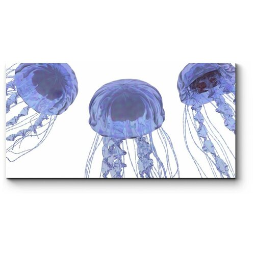 Модульная картина Пара голубоватых медуз 160x80