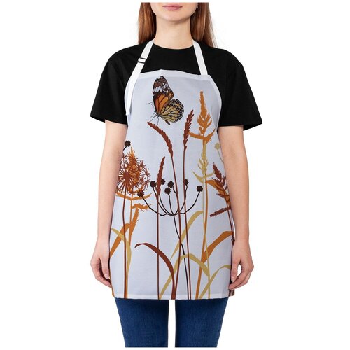Фартук женский JoyArty для готовки "Бабочка в дикой траве", универсальный размер
