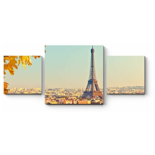 Модульная картина Золотая осень в Париже 90x39