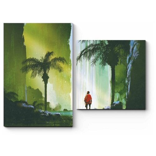 Модульная картина Тропический водопад120x90