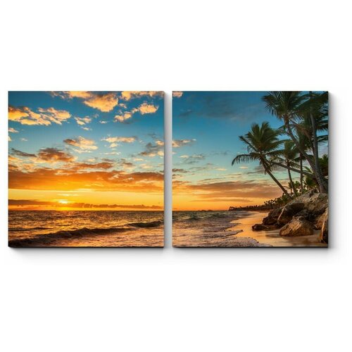 Модульная картина Восход солнца на райском острове 110x55