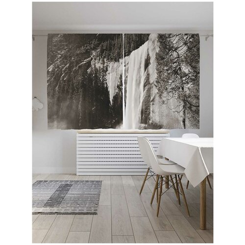 Классические шторы JoyArty "Леденящая река", серия Oxford DeLux, 2 полотна 145x180 см