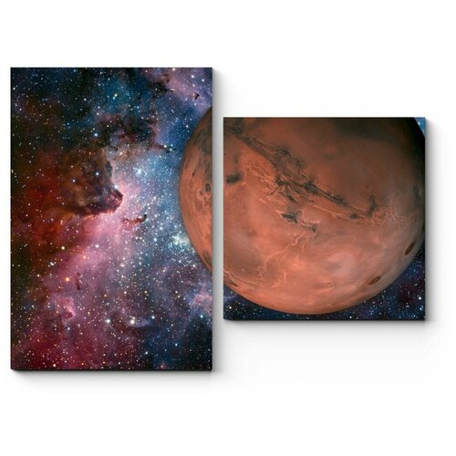 Модульная картина Марс и Вселенная 160x120