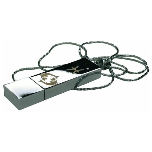 Подарочный USB-накопитель подвеска на цепочке с гравировкой знак зодиака рыбы 32GB, с бархатным мешочком