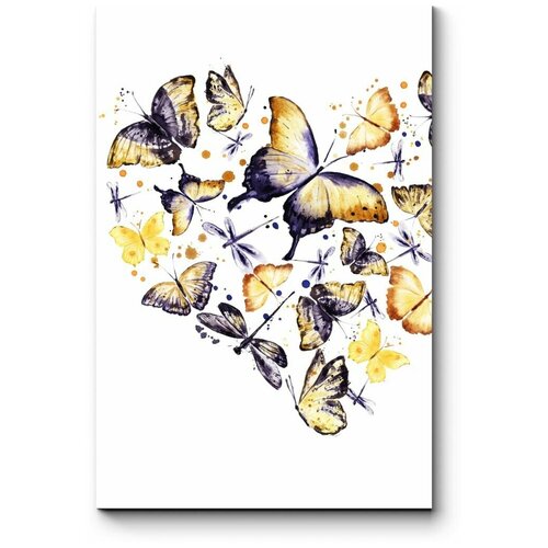 Модульная картина Винтажные бабочки 20x30