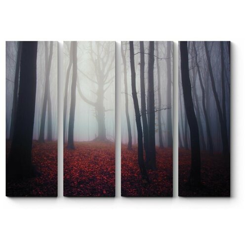 Модульная картина Осенний лес туманным утром 60x45