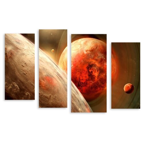 Модульная картина на холсте "Планеты" 90x61 см