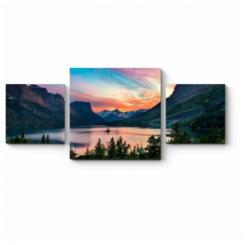 Модульная картина Красочный закат над озером Святой Марии 70x30