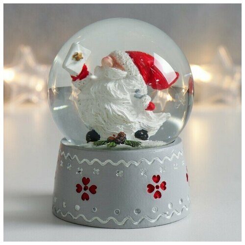 Стеклянный шар Дед Морозик с длинной бородой 6,5х6,5х8,5 см 6 шт