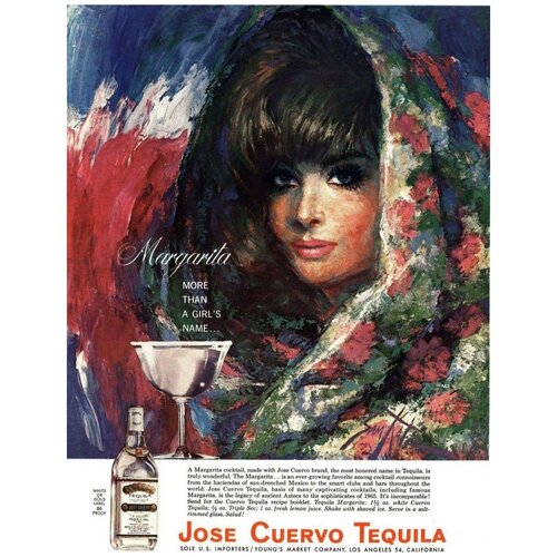 Постер / Плакат / Картина Рекламный плакат - Маргарита флирт Jose Cuervo Tequila 40х50 см в раме