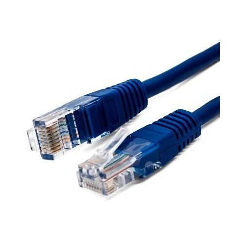 Патч-корд U/UTP 5e кат. 2м Filum FL-U5-2M-BL, кабель для интернета, 26AWG(7x0.16 мм), омедненный алюминий (CCA), PVC, синий
