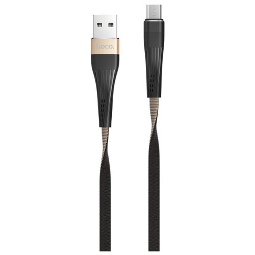 Кабель USB - micro USB 1.2м Hoco U39 Slender - Черный/Золотистый