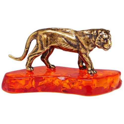 Фигурка мини Тигр (янтарь, бронза) 3428 Хорошие Вещи
