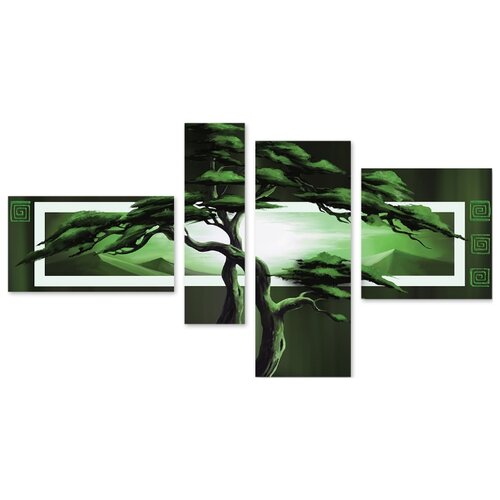 Модульная картина на холсте "Зелёный дуб" 120x68 см