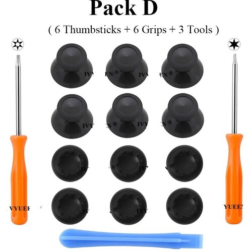 6 стиков грибков + 6 накладок + 2 отвертки torx 6 torx 8 + пластиковый инструмент для геймпада xbox one / series S X набор D