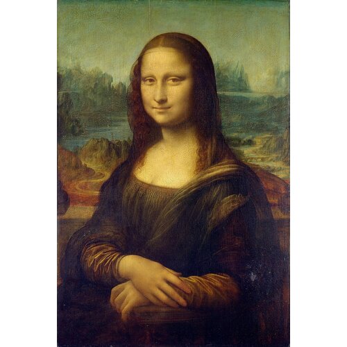 Картина для интерьера на холсте Леонардо да Винчи "Мона Лиза" 60х80 см, холст без подрамника