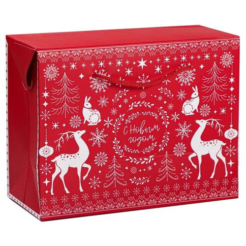 Коробка подарочная Дарите счастье Волшебство праздника, 23х18х11 см, красный