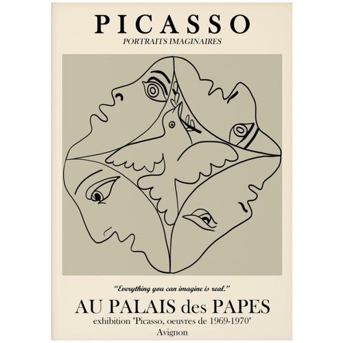 Постер / Плакат / Картина Пабло Пикассо - Линии 60х90 см в раме