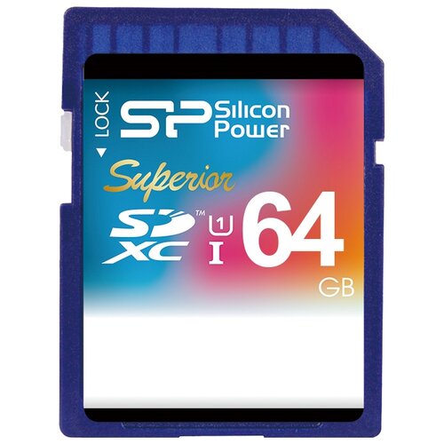 Карта памяти Silicon Power SDXC 64 ГБ Class 10, V10, A1, UHS-I U1, R/W 85/40 МБ/с, 1 шт., черный