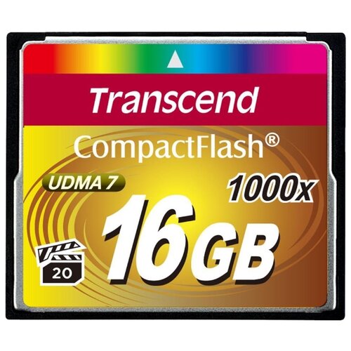 Карта памяти Transcend Compact Flash 16 ГБ Class 10, V10, A1, UHS-I U1, R/W 160/120 МБ/с, 1 шт., черный