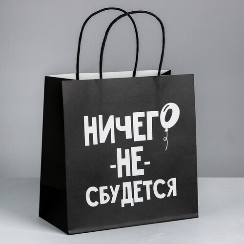 Пакет подарочный, упаковка, «Ничего не сбудется», 22 х 22 х 11 см