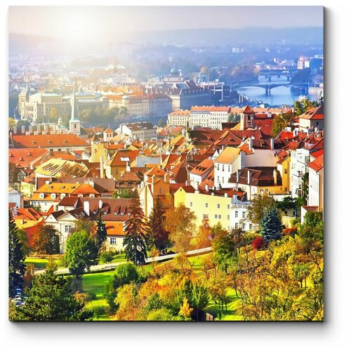 Модульная картина Изумительная панорама Праги 30x30