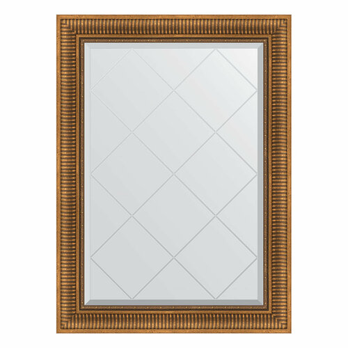 Зеркало настенное с гравировкой EVOFORM в багетной раме бронзовый акведук, 77х105 см, для гостиной, прихожей, спальни и ванной комнаты, BY 4197
