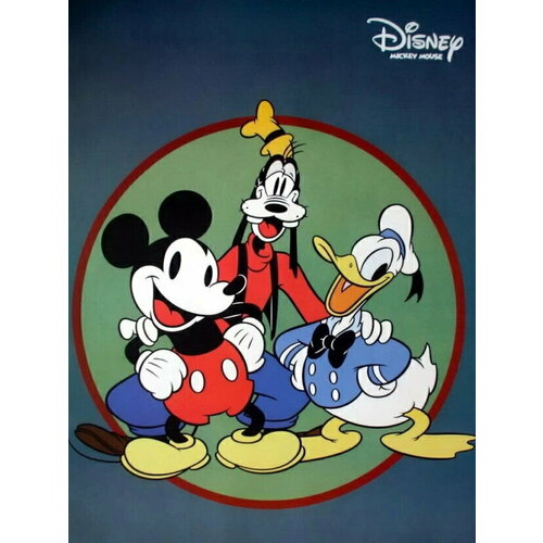 Плакат, постер на холсте Mickey Donald Duck Goofy/Микки, Дональд Дак и Гуфи/комиксы/мультфильмы. Размер 30 х 42 см