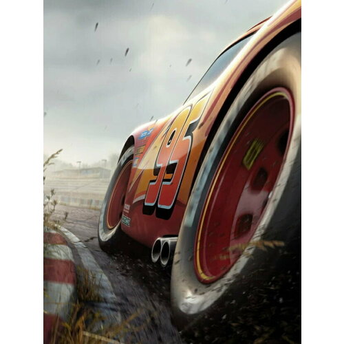 Плакат, постер на холсте Cars/Тачки: Молния МакКуин/комиксы/мультфильмы. Размер 42 х 60 см