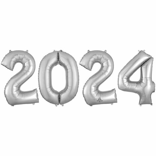Воздушные шары Цифра 2024 на выпускной выпуск и новый год /102 см 40 дюймов