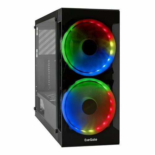 EXEGATE Корпуса EX295106RUS Корпус Miditower i3 MATRIX-PPX700 ATX, БП 700PPX 14см, 2 USB+1 USB3.0, HD аудио, черный, 2 вент. 18см с RGB подсветкой,