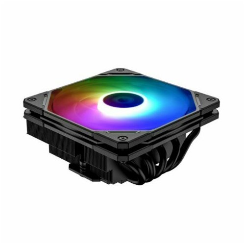 ID-Cooling вентилятор Cooler IS-55 ARGB Black LGA1700 1200 115X AM5 AM4 высота 55mm 27шт кор, TDP 125W, PWM, 5 тепл. трубок + медная база, ARGB FAN