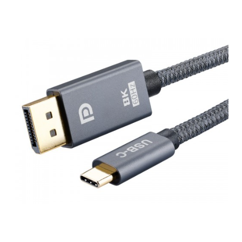 Кабель адаптер Ks-is KS-536PO USB-C (M) - DP1.4 (M) premium 1.8м серый