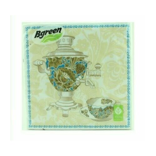 Салфетки бумажные, Bulgaree Green, чайный дуэт, 33х33 см, 3 слоя, 20 шт