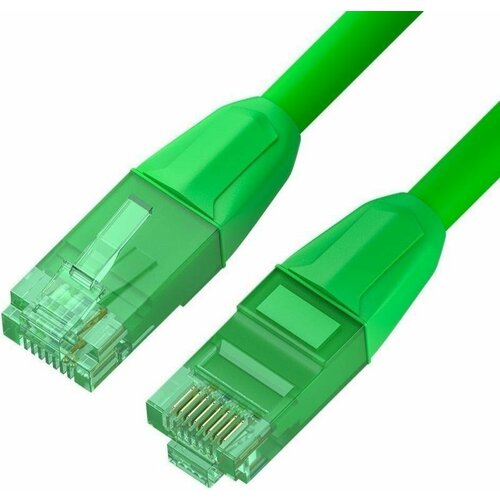 GCR Патч-корд прямой 1.0m LSZH UTP кат.6, зеленый, 24 AWG, литой без фиксатора, ethernet high speed, RJ45, T568B