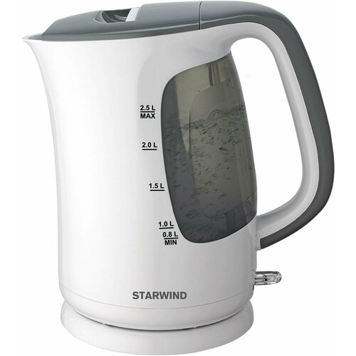 Чайник электрический Starwind SKG3025 белый/серый, пластик