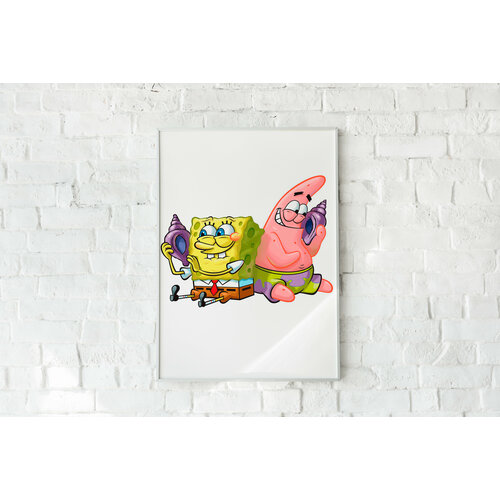 Плакат без рамы Спанч Боб/Патрик/SpongeBob SquarePants/ Плакат на стену 30х42 см / Постер формата А3