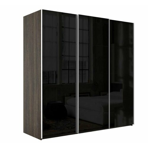 Шкаф Е1 Эста Трио Черное стекло/Черное стекло/Черное стекло 240-300-66 Венге Мали