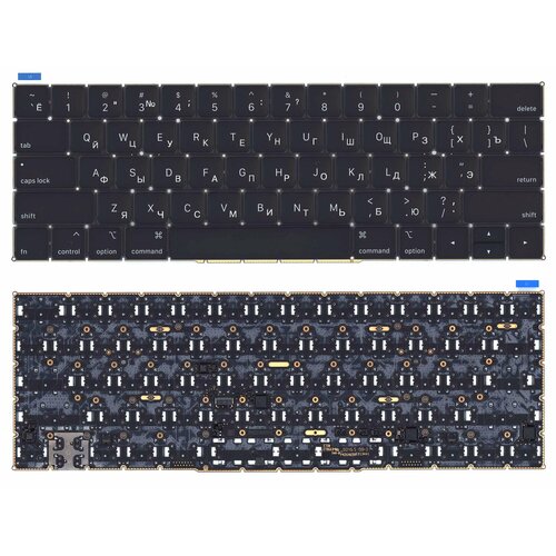 Клавиатура OEM для ноутбука Apple MacBook Pro Retina 13" A1989 15" A1990 2018 плоский Enter черная