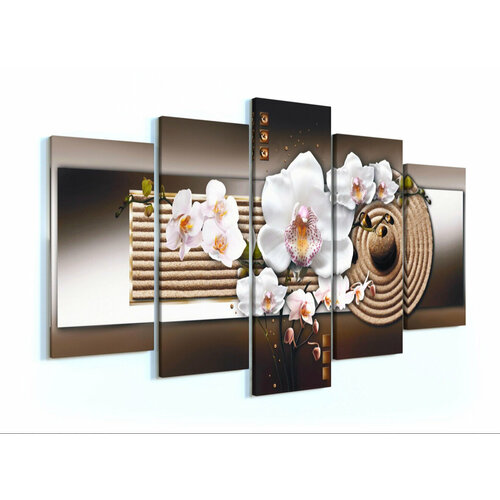 Модульная картина «Орхидеи» 140х80 / Картина для интерьера / Модульная картина / Модульная картина на стену / Интерьерные картины