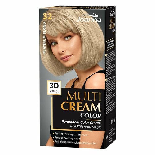 Краска для волос JOANNA MULTI CREAM 3D тон Платиновый блонд (тон 32)