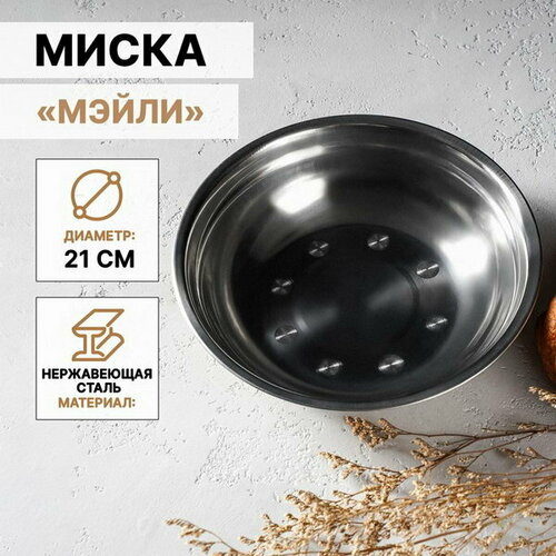 Миска из нержавеющей стали "Мэйли", 850 мл, 21x5 см