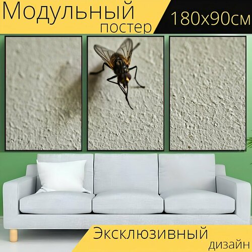 Модульный постер "Летать, насекомое, насекомые" 180 x 90 см. для интерьера