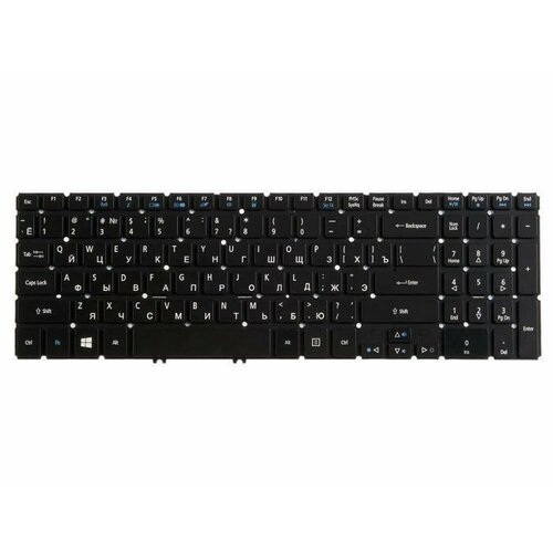 Клавиатура ZeepDeep для ноутбука Acer для Aspire V5-552, V5-552P, Z5WAL, V5WE2, PB71E05 с подсветкой, черная без рамки, гор. Enter
