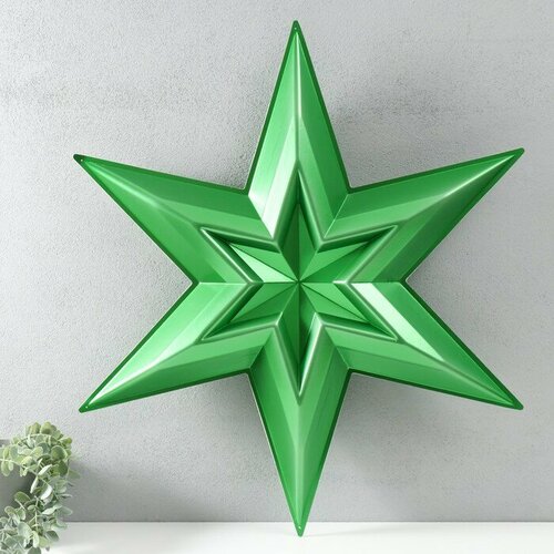 Фигурка "Звезда в Звезде" большая зеленый металлик, 69,5х60,3 см 9825767
